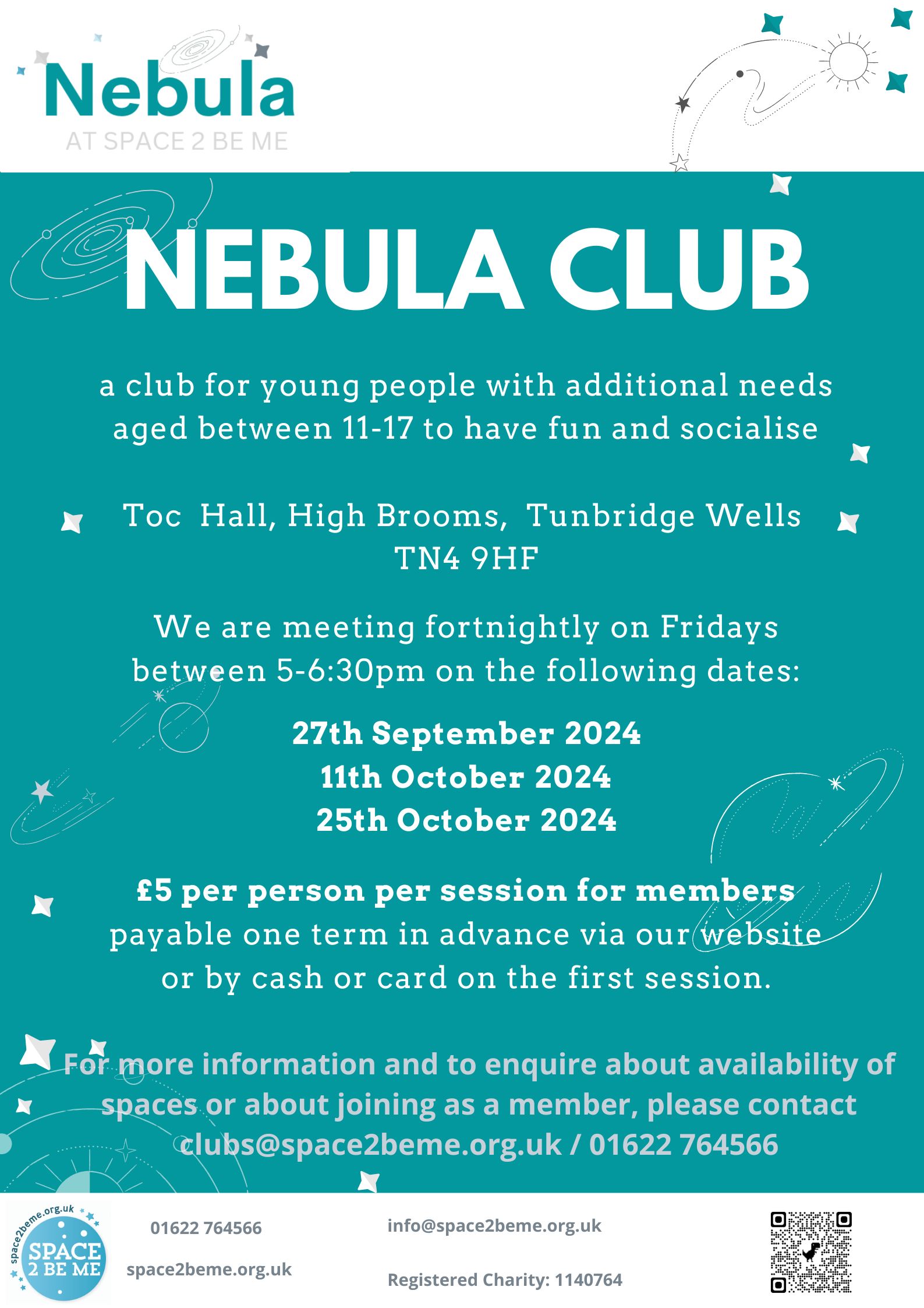 Nebula Club – for 11 to 17 year olds – Space 2 Be Me